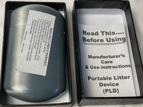 PLD - Portable Litter Device - Brushed Silver-tone Personal Ashtray-New ...