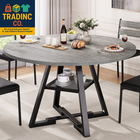 Round Dining Table for 4,Kitchen Dining Room Circle Dinner Pedestal ...