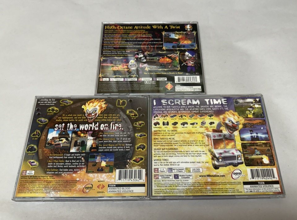 Untested PlayStation 1 PS1 Lot Twisted Metal 2 3 & 4 Missing 2 Booklets ...