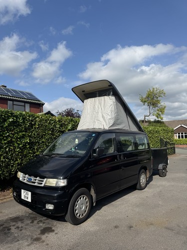 Ford Freda Mazda Bongo Black Camper + TRAILER– 8 Seat–Pop-top – LPG ...