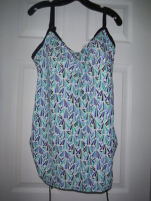 FIT 4 U C's Shellborne Scoop Neck Shortini with Side Ties BLUE size 26W ...