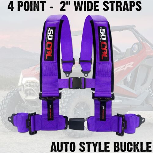 2" 4 Point UTV SXS Harness Auto Style Buckle RZR Teryx X3 Talon ...