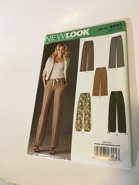 LOOK Simplicity Sewing Pattern 6005 Misses Ladies Slacks Pants Size a ...