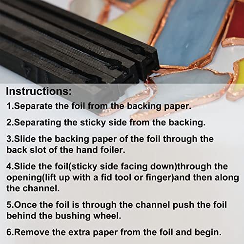 3 PCS Stained Glass Copper Foiling Tool,Hand Foiler 7/32,1/4,3/16 Foil ...