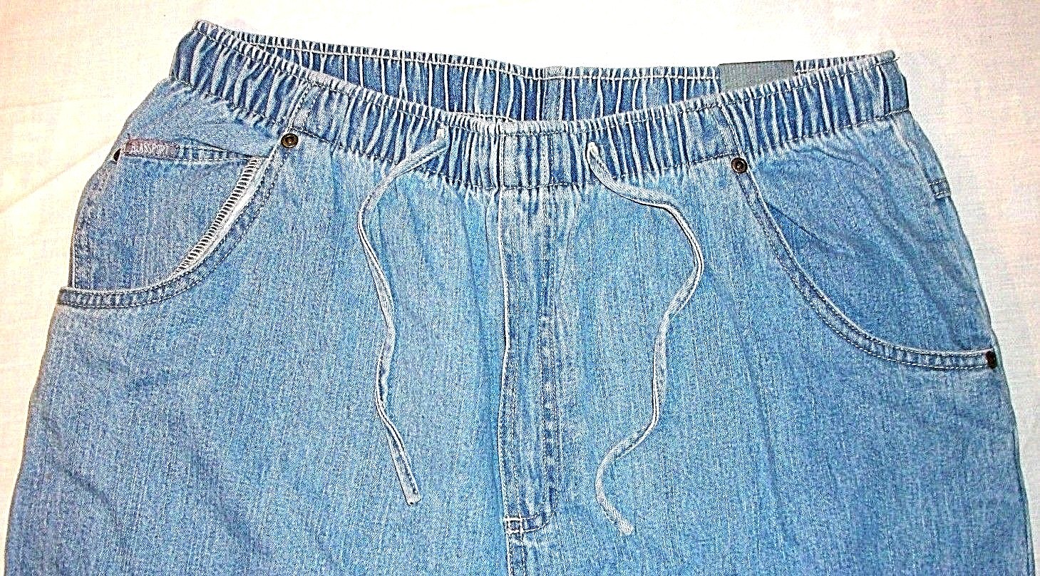 NWT Ladies 14 SHORT Blassport Denim Soft Blue Jeans Pants Elasticized ...
