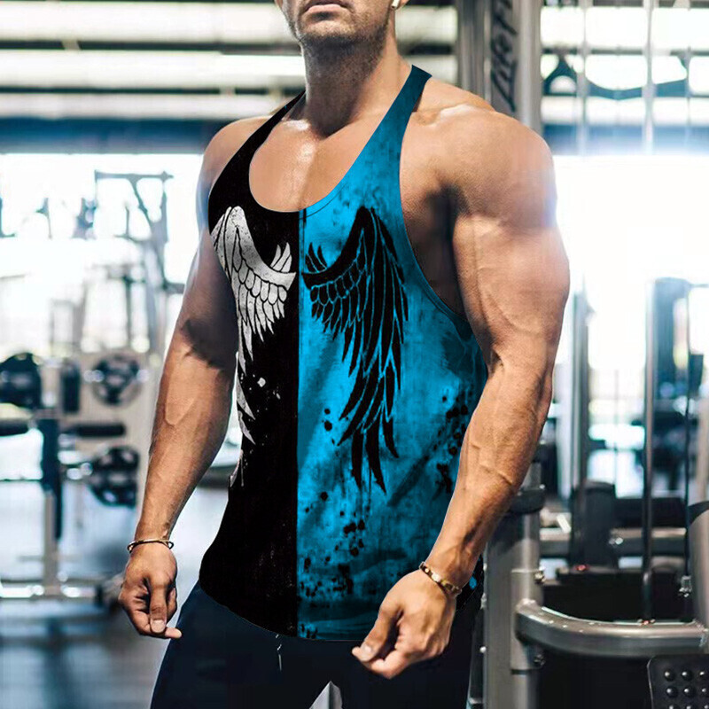 Mens Gym Vest Racerback Bodybuilding Muscle Stringer Tank Top ...