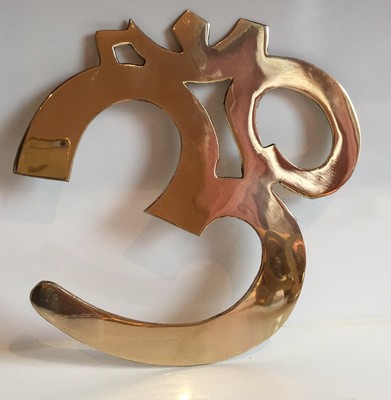 OM AUM small 3X3'' AUHM Brass Plaque Symbol Hindu Diwali Wall Hanging ...