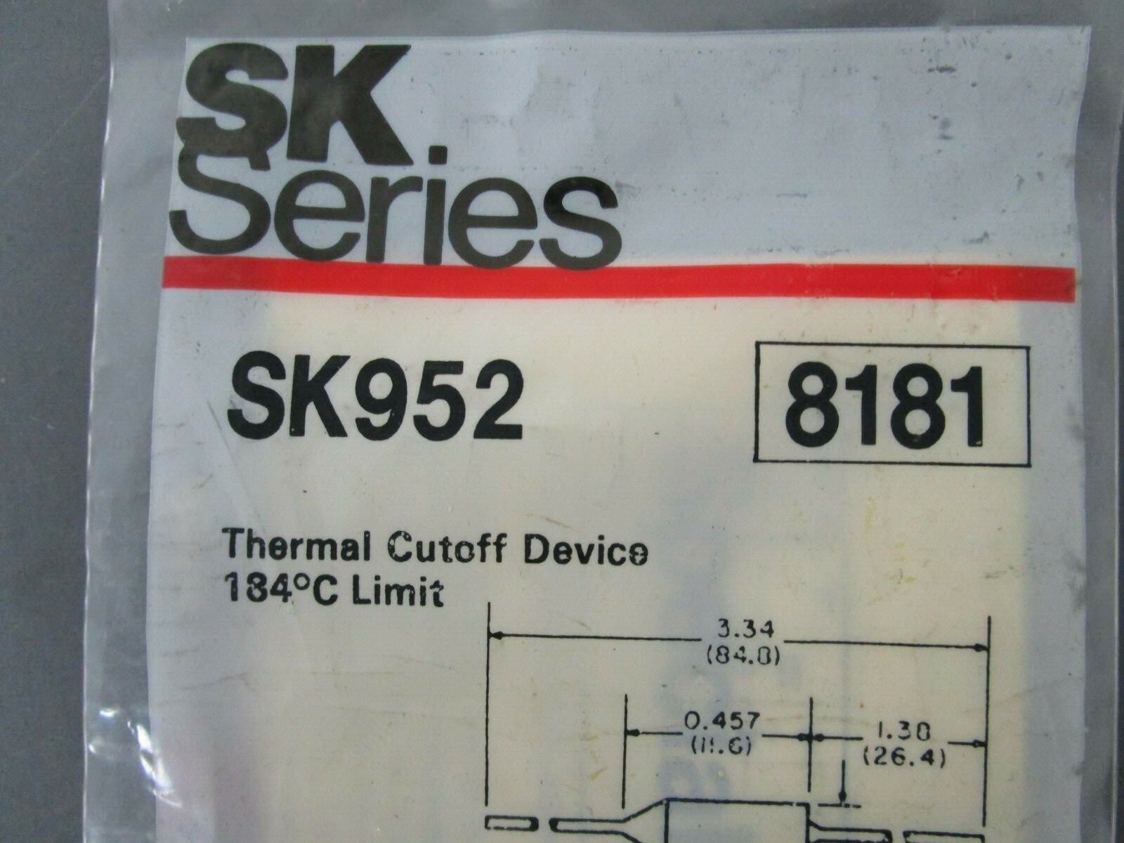 SK Series Thermal Cut-Off Device **NEW** (184 Degree C Limit) SK952 ...