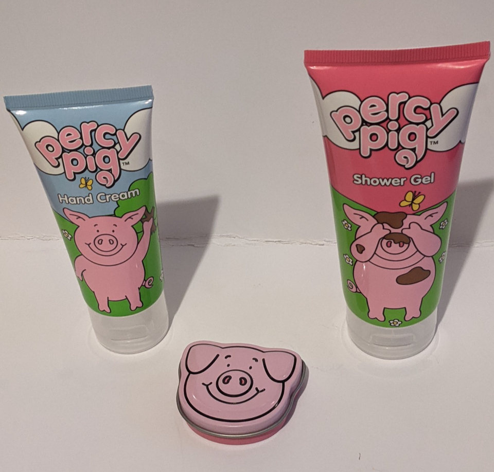 Percy Pig M&S Tin with Shower Gel Hand Cream Lip Balm | eBay UK