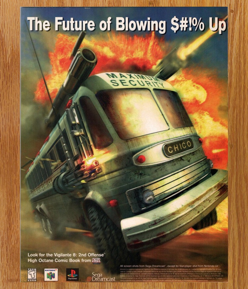Vigilante 8 2nd Offense Destruction - 2 Page Video Game Print Ad Poster ...