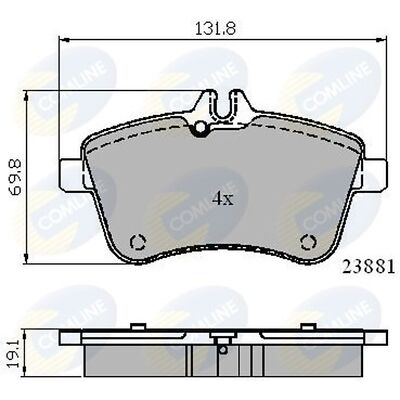 Brake Pads Set Front CBP01723 Comline 1694200120 1694200820 ...