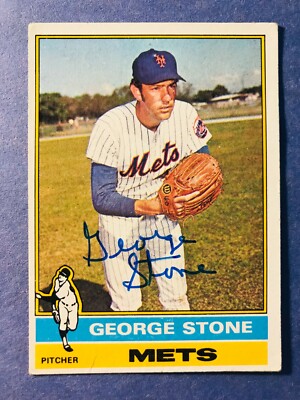 SIGNED GEORGE STONE AUTOGRAPHED 1976 TOPPS BASEBALL CARD - METS | eBay