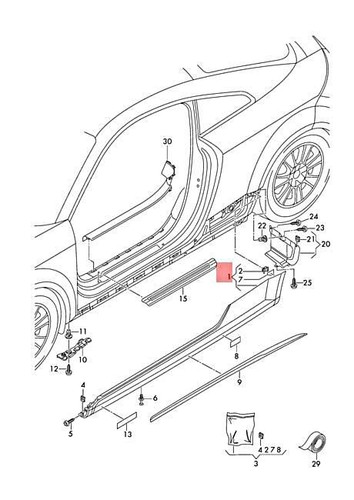 Genuine AUDI Ttrs Coupe Roadster Side Member Trim 8S0853859CGRU | eBay