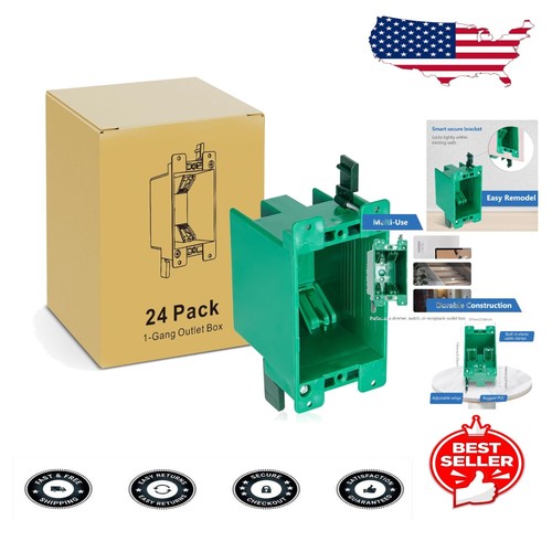 24-Pack UL Listed Electrical Outlet Box - Easy Remodel 1 Gang Junction ...
