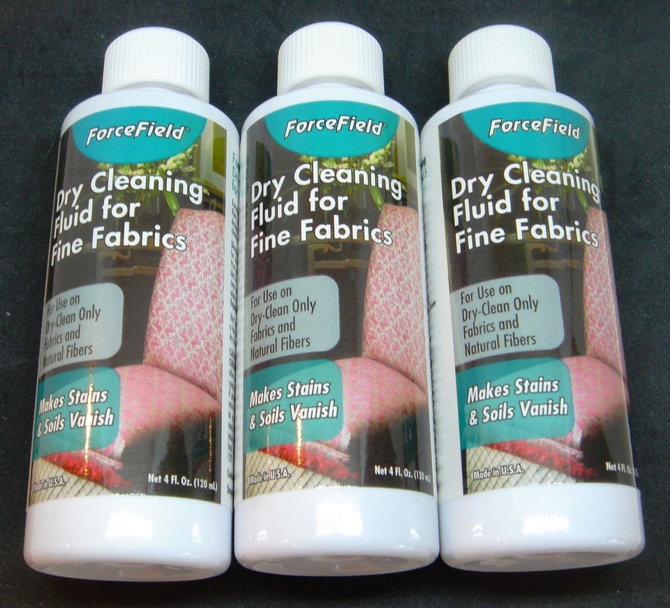 FORCEFIELD DRY CLEANING FLUID for FINE FABRICS & UPHOLSTERY 4 oz, Free ...