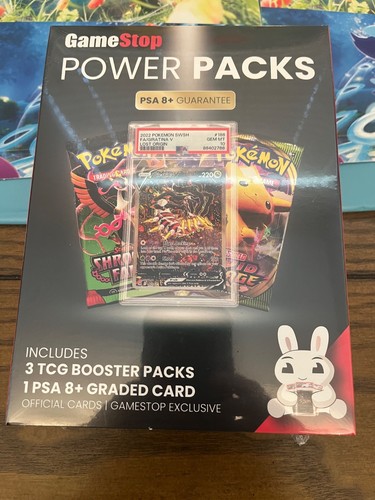 Gamestop Pokemon Power Packs PSA 8+ Card, 3 Booster Packs MYSTERY BOX ...