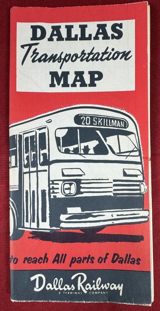 1950's Dallas Railway & Terminal Company Transportation Map | eBay