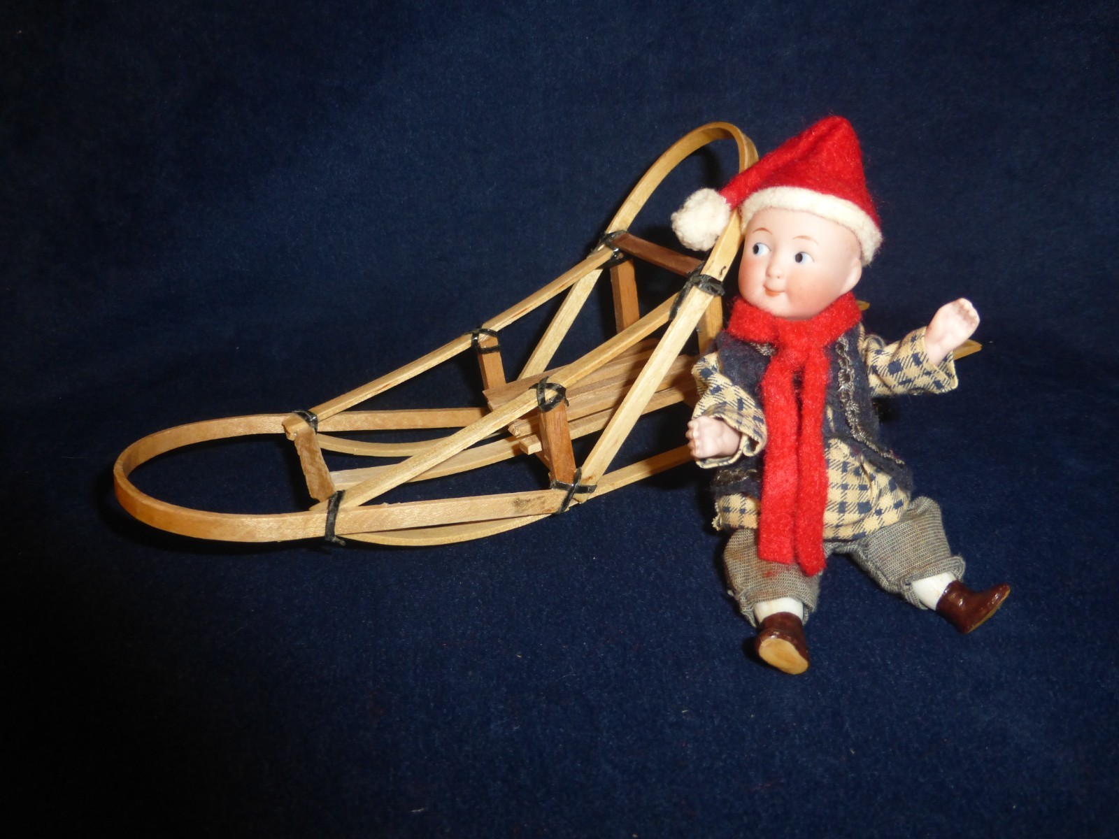 Antique German Kestner Googly Boy Doll On Wood Bobsled 4 1/4" SALE | eBay
