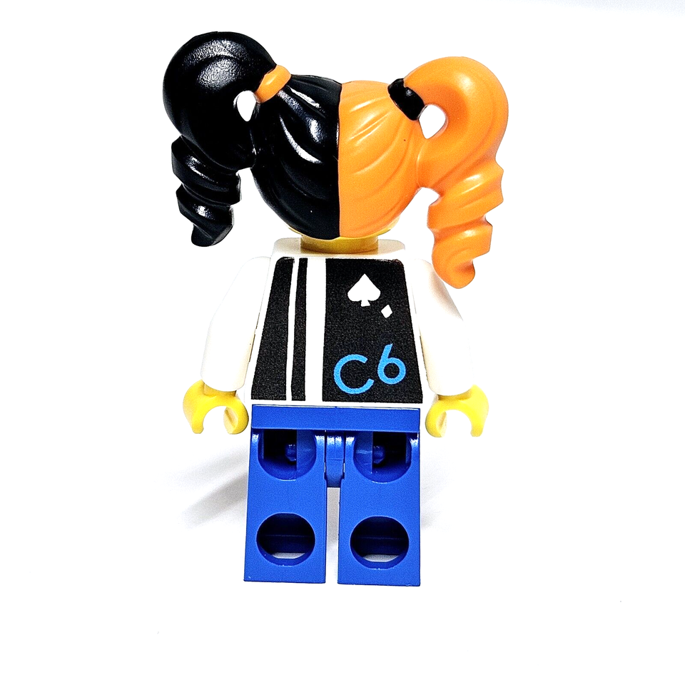 Lego BAM Minifigure Female Orange & Black Pigtails Blue Jeans Rock Girl ...
