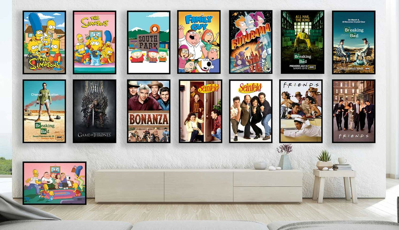 FAMILY GUY SIMPSONS TV SITCOM FRAMED MOVIE POSTER PRINT CINEMA A1 ...