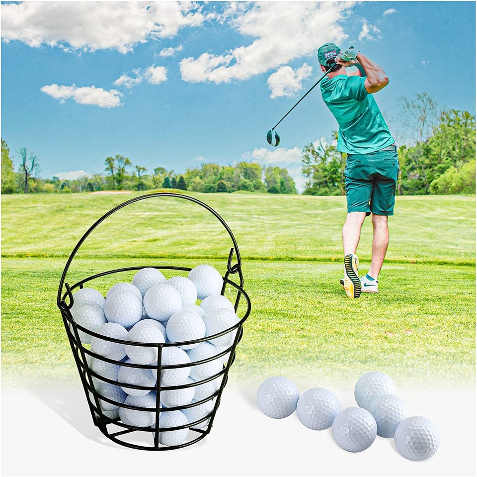 Golf Ball Basket Metal Range, Golf Ball Bucket with Handle,Golf ball ...