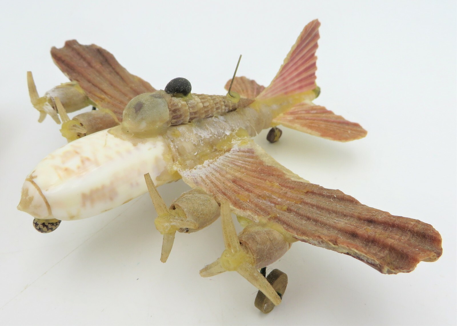 3 Vintage Handmade Mini Seashell War Airplanes Boeing B17G Sabre F-86 ...