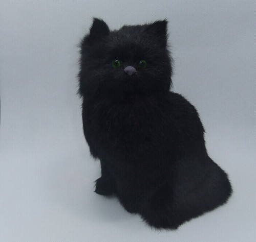 simulation black cat toy polyethylene&furs prop cat doll 22x17cm | eBay