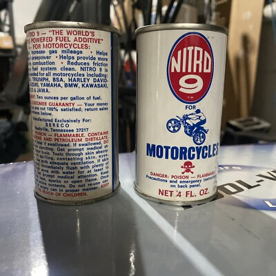 NOS Vintage Nitro 9 Motorcycle / Marine Additive 4 Oz , Pair, From A ...
