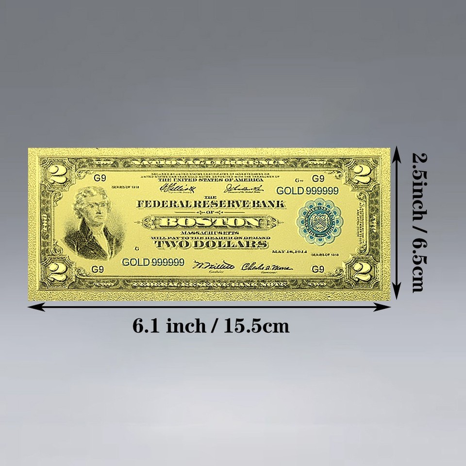 8-Piece Gold Foil US Dollar Banknote Set Vintage Designs with ...