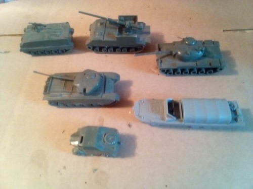 6 Airfix Plastic Army Tanks and Other army vehicles different scale and ...
