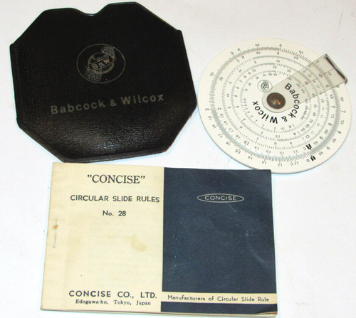 VTG 1960s CONCISE CIRCULAR SLIDE RULE No. 28! CONVERSION TABLES ...