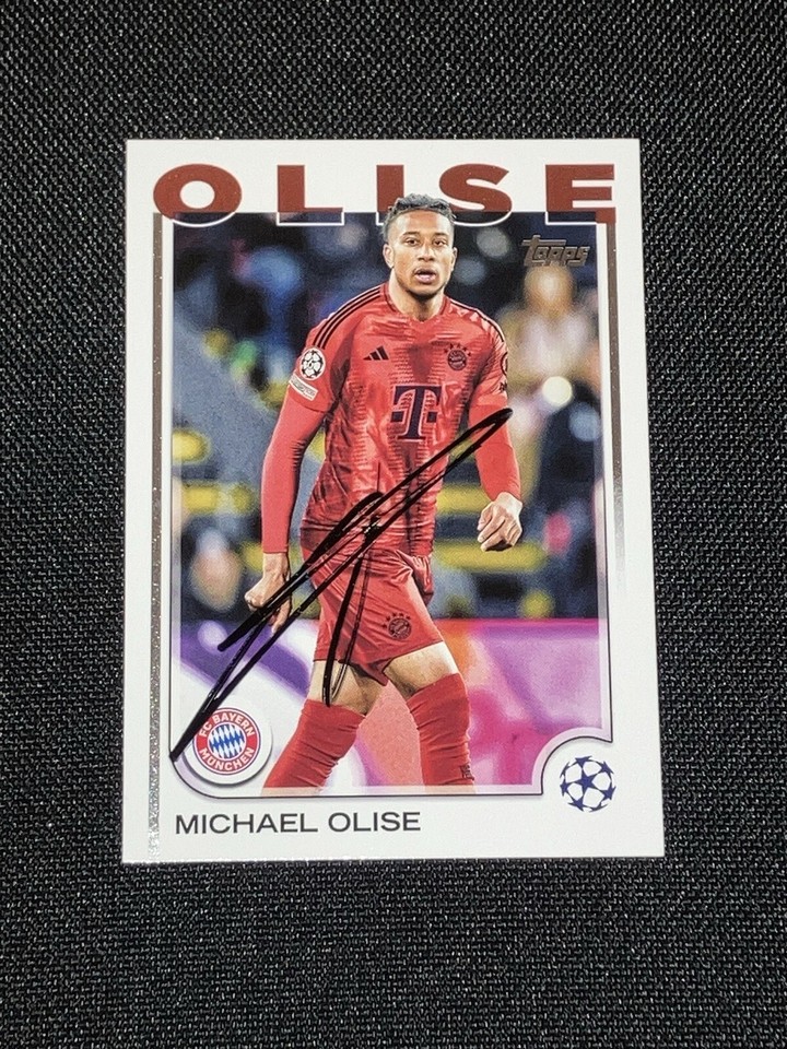 2025 Michael Olise Hand Signed Topps UEFA CHAMPIONS LEAGUE Bayern ...
