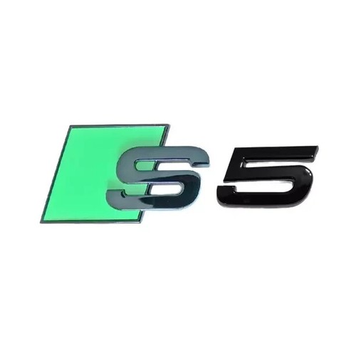 For Audi S5 Rear Emblem Boot Trunk Badge Sticker Gloss Green & Black ...