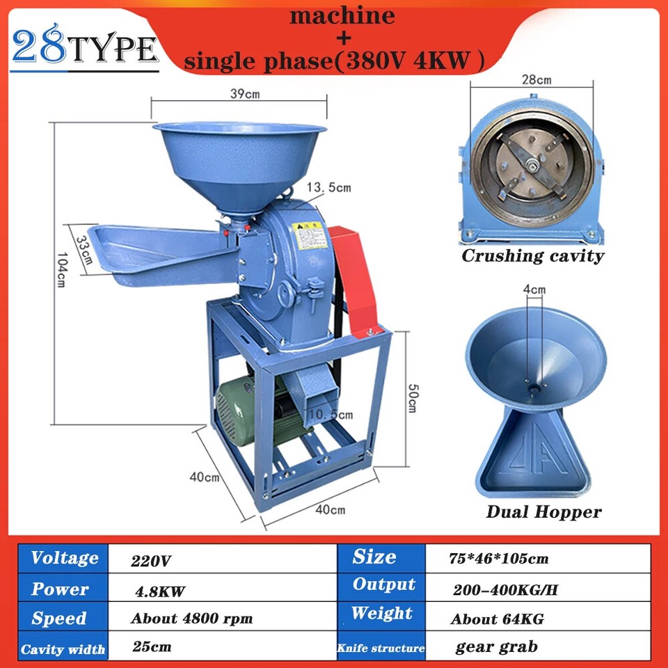 Corn Shredder Small Multi-grain Mill Multi-function Feed Powder Grinder ...