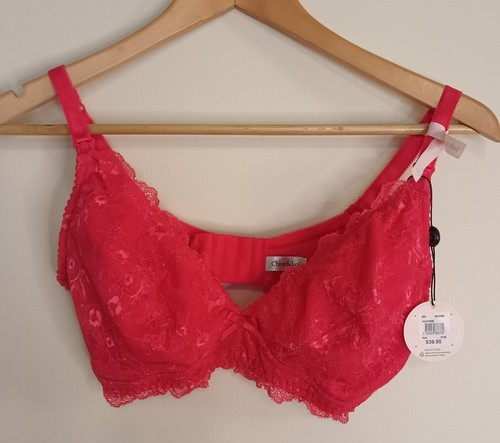 Chloe & Lola Maternity Bra 12DD Pink Coral Nursing Bra Soft Cup Lace ...