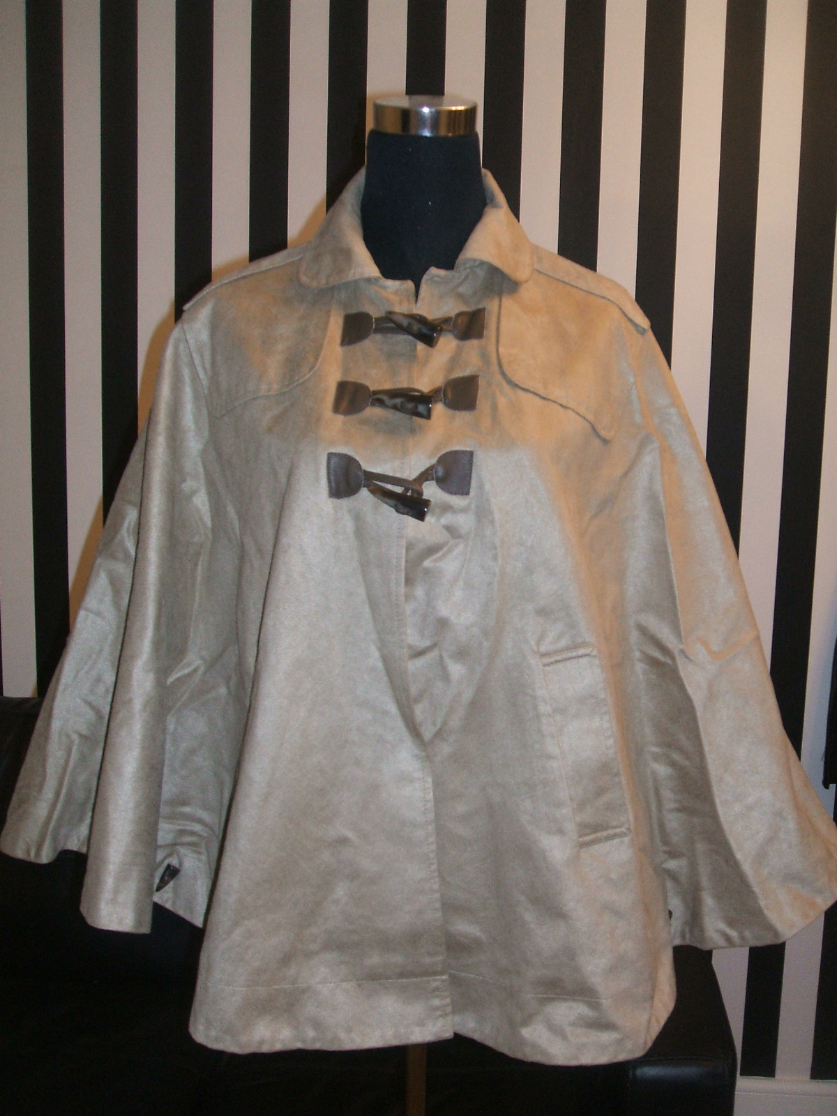 PRIMARK SIZE UK 8 BEIGE FAUX SUEDE CAPE JACKET COAT MAC FULLY LINED ...