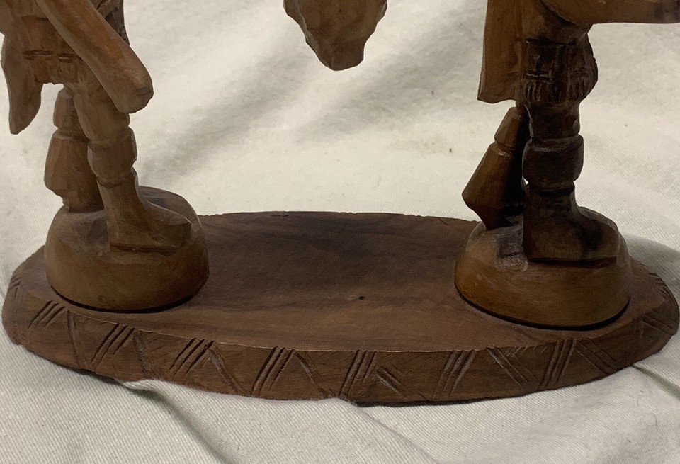 Vintage Joshua and Caleb Promised Land Carved Wooden Statue Men ...