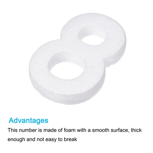 Foam Numbers 8 Numeral EPS White Polystyrene Number 100mm/4 Inch, Pack ...