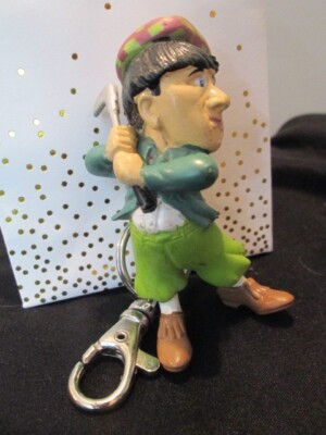 Vintage Three Stooges Keychain - Moe Playing Golf w/gift bag | eBay