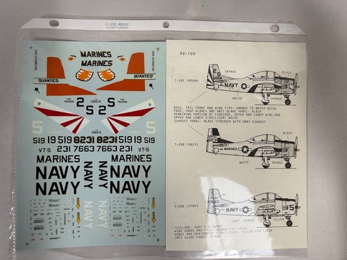 NEW Vtg Microscale 48-109 T-28 Military War Model Airplane 1/48 Decal ...