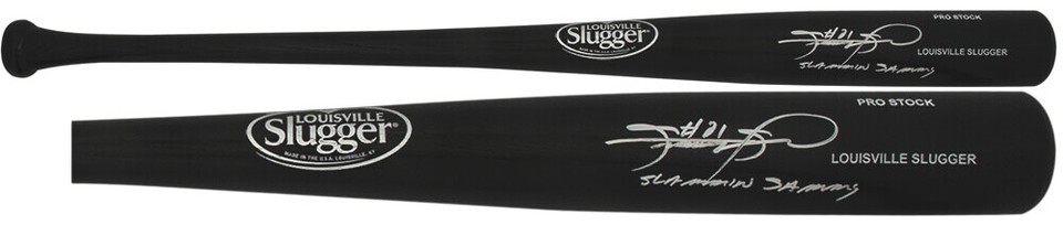 Sammy Sosa Signed Louisville Slugger Pro Black Baseball Bat w/Slammin ...
