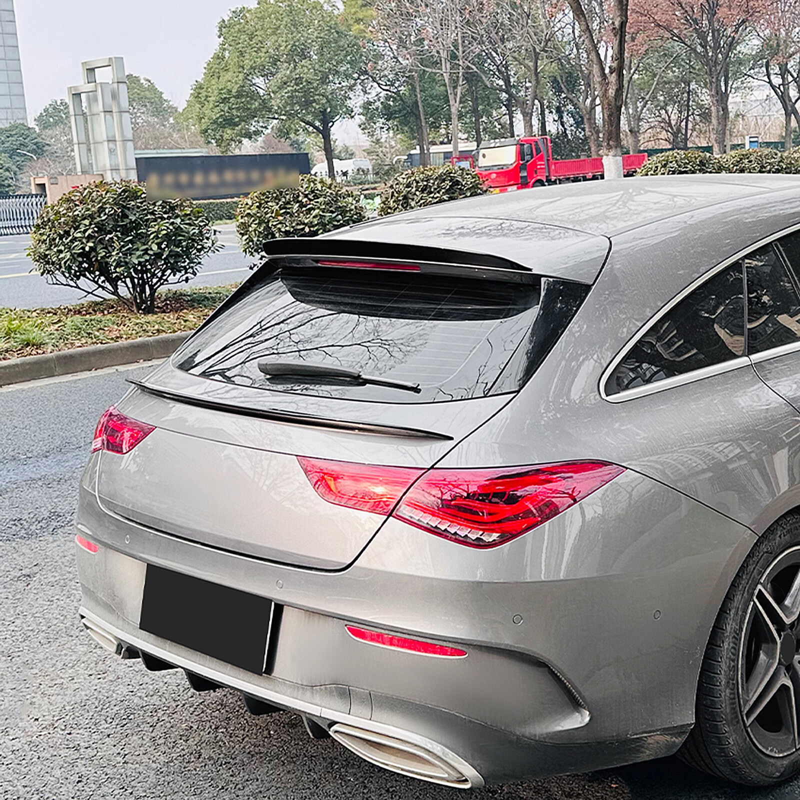 Roof+Rear Trunk Spoiler Wing For Benz CLA Class X118 CLA35 CLA45 AMG 19 ...
