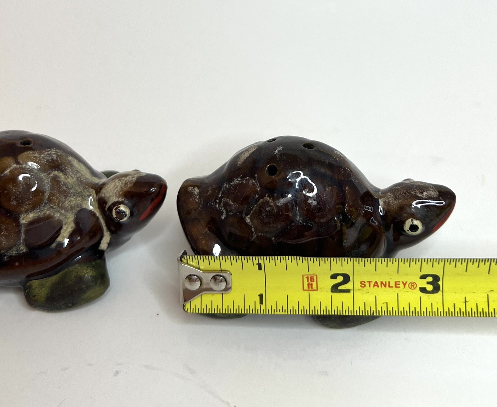 Vintage Handpainted Redware Turtle Tortoise Salt & Pepper Shakers Japan ...