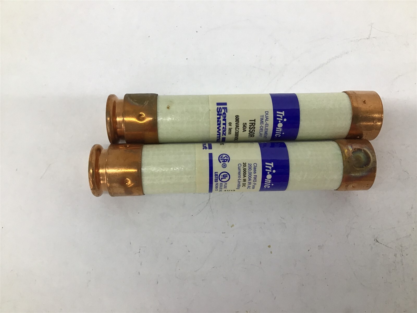 Tronic TRS50R Dual Element Time-Delay 50A 600VAC 300VDC Class RK5 Lot ...