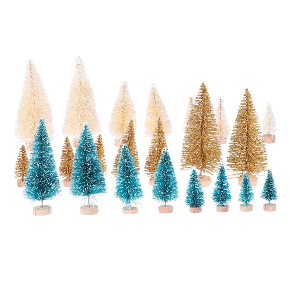 24 Pcs Small Tree Decor Mini Christmas Ornament Festival Adornment ...