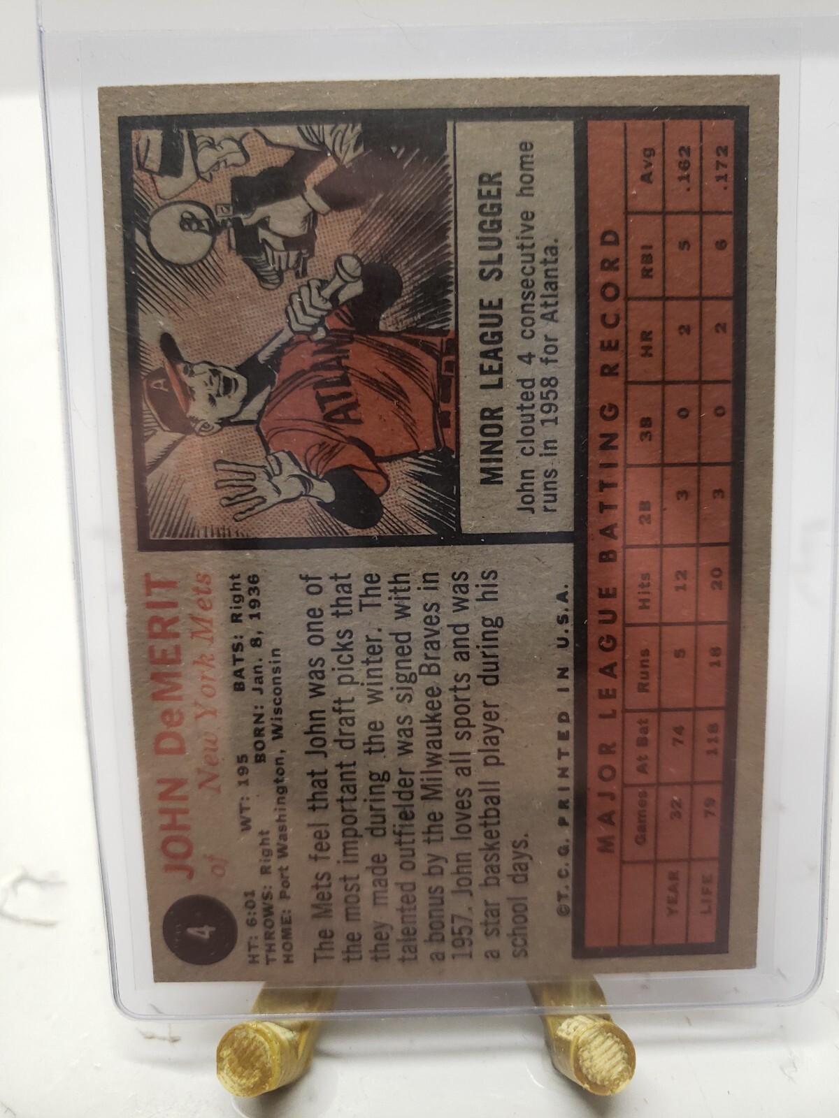 1962 Topps Baseball - John DeMerit - # 4 | eBay