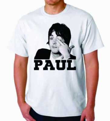THE BEATLES PAUL MCCARTNEY MIDDLE FINGER TSHIRT TEE | eBay