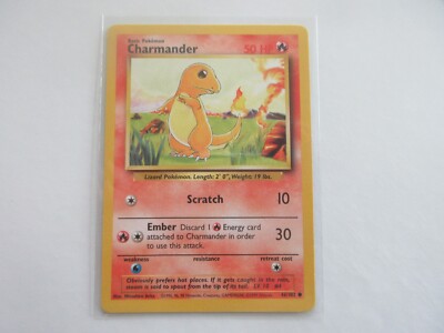Charmander Base Set Pokemon Card Played | eBay