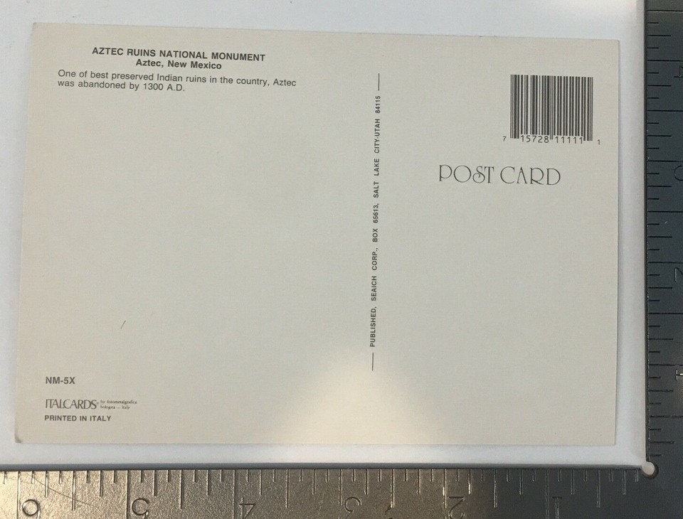 Vintage Postcard Aztec Ruins National Monument Aztec New Mexico | eBay