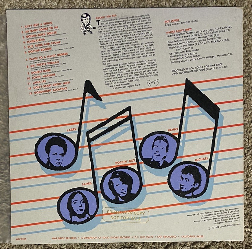 NM PROMO - Roy Loney Rock And Roll Dance Party - War Bride WB-9006 LP ...